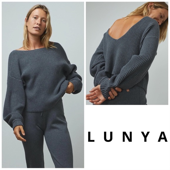lunya | Sweaters | New Rare Lunya Cotton Silk Reversible Oversized ...